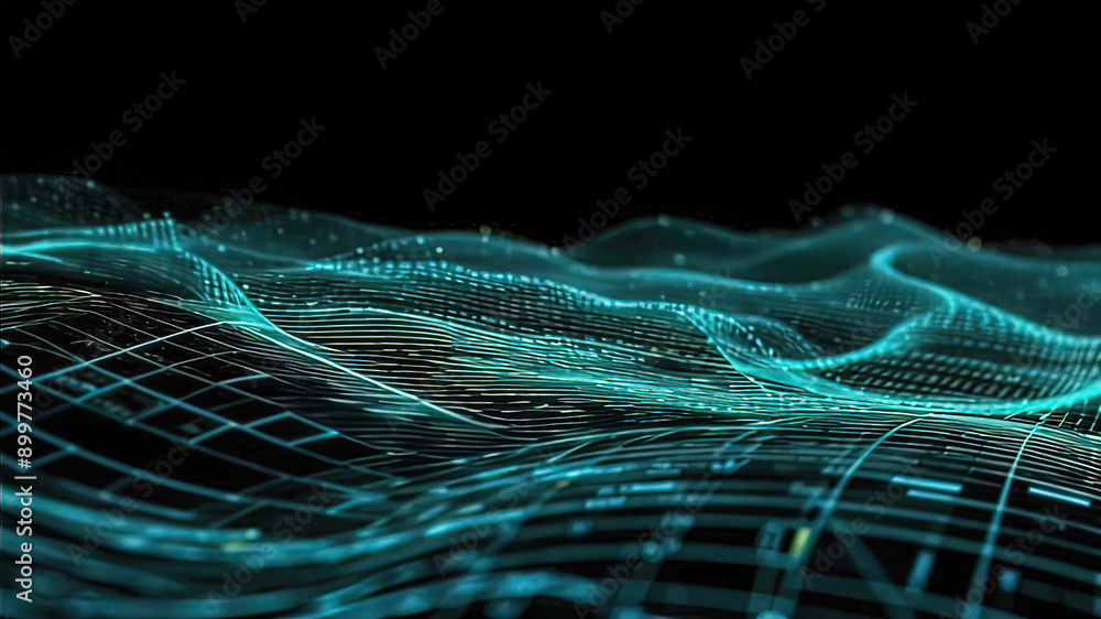 Abstract digital background with smooth lines and particles, ideal for ...
