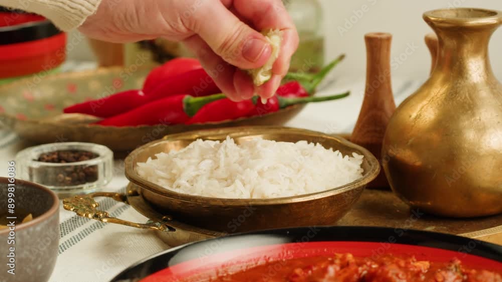 Assorted indian Sri Lankan food set on wooden background. Dishes and ...