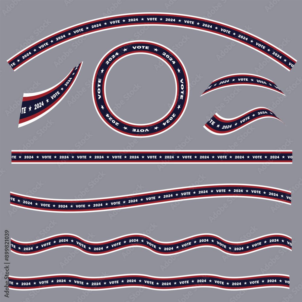 Vetor de Set of various vector elements for the 2024 USA Presidential ...