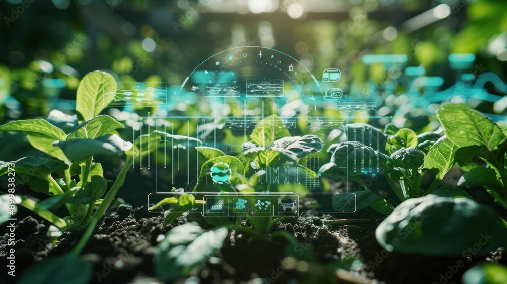 Smart Farm UI holographic system, control, maintenance Displays ...