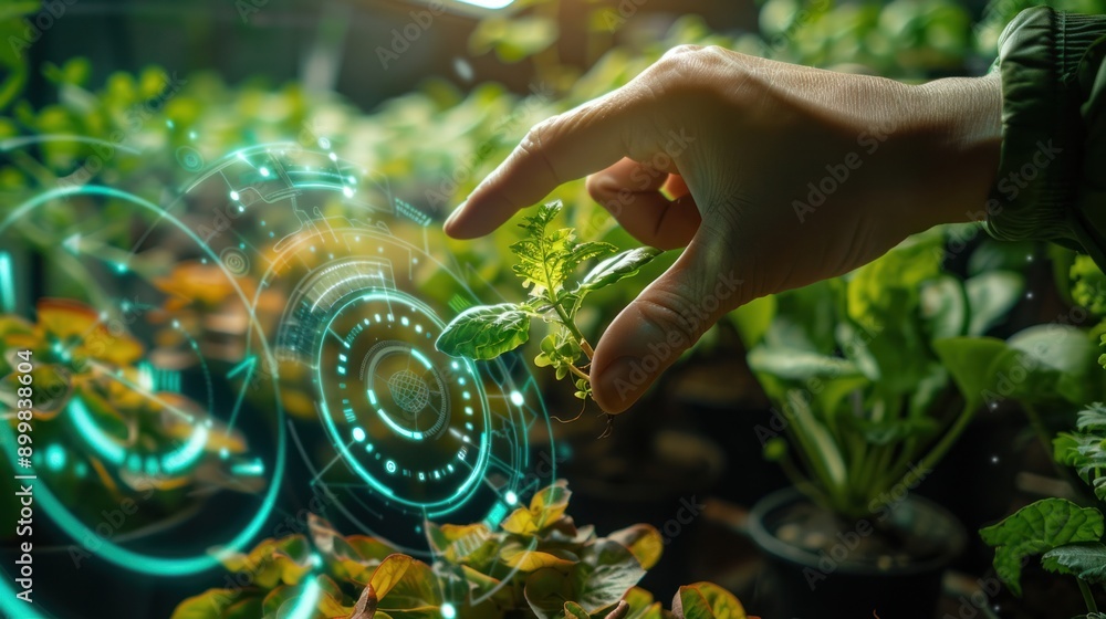 Smart Farm UI holographic system, control, maintenance Displays ...