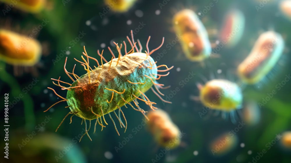 ภาพประกอบสต็อก Listeriosis infection caused by pathogenic bacterium ...