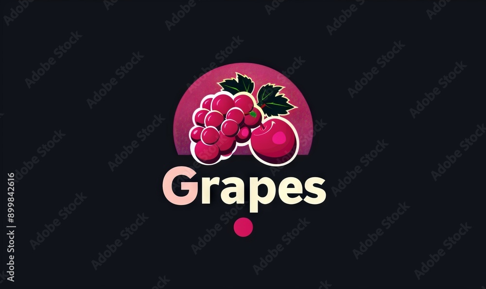 logo, consisting of abstract style shapes, text "Grapes", solid ...