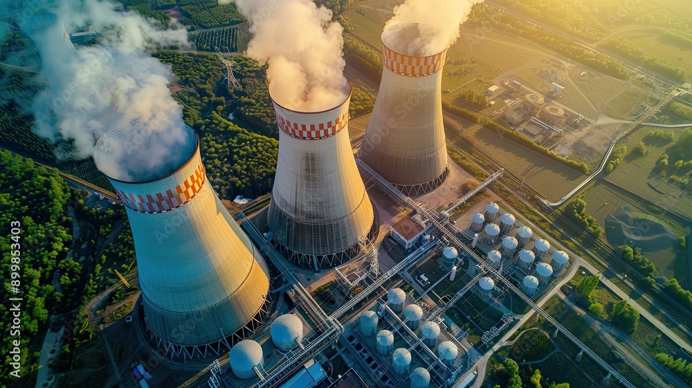 The thermal power plants spew thick and billowing smoke into the sky ...