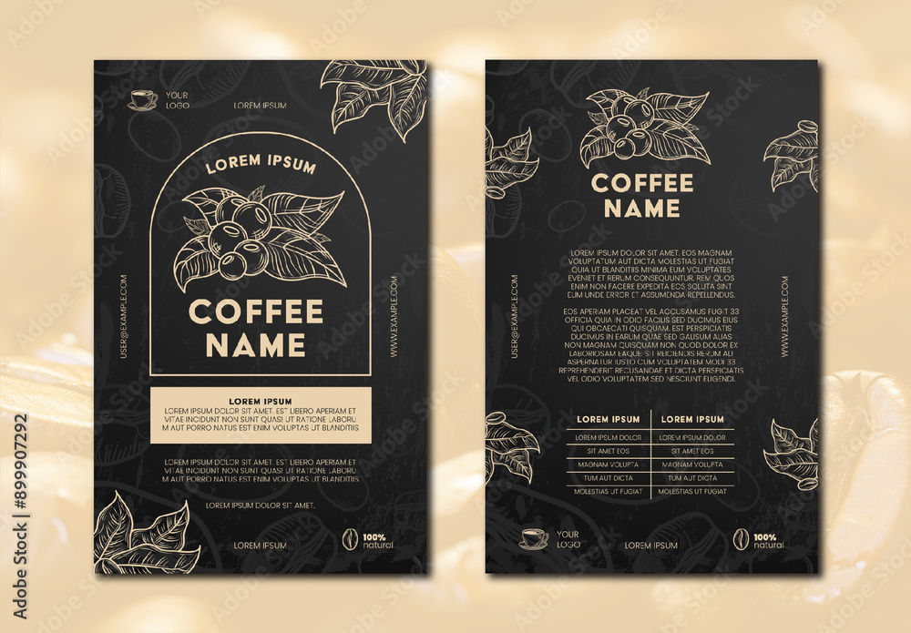 Black and Gold Elegant Coffee Packaging Label Template Stock Template ...