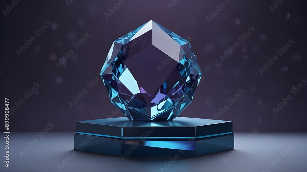 Crystal podium diamond 3d background display glass jewelry product ...