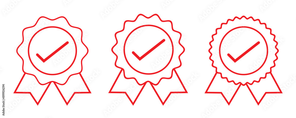 Quality certify badge icon. Qualification certificate medal. Quality ...