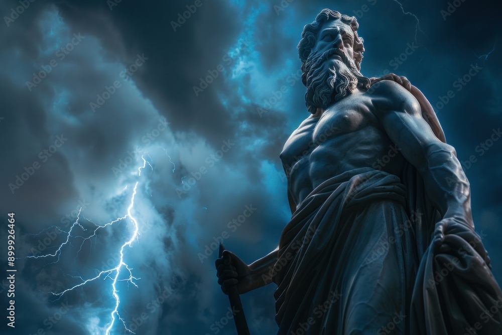 ZEUS statue, god of sky and thunder. Zeus the king of the Greek gods ...