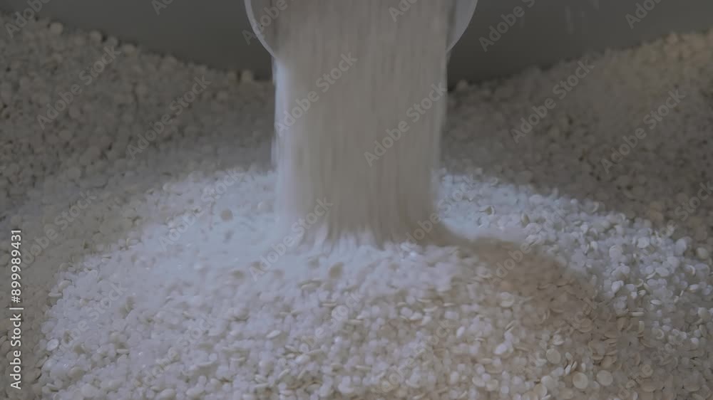 Plastic pelletizer recycling machine: white recycled plastic granules ...