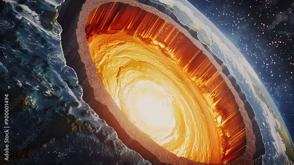 Detailed Cross section of Earth s Geological Layers and Internal ...