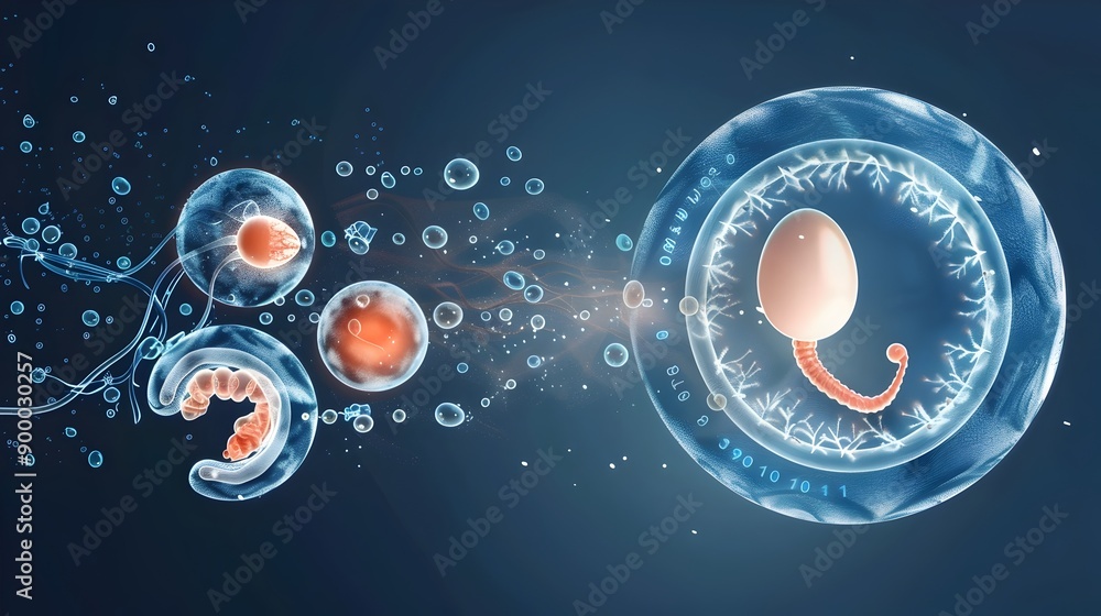 Ilustração do Stock: photography of the embryo development stages and ...