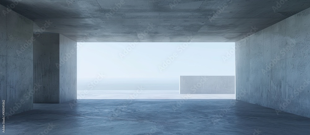 A bare area with no objects featuring a contemporary structure and ...