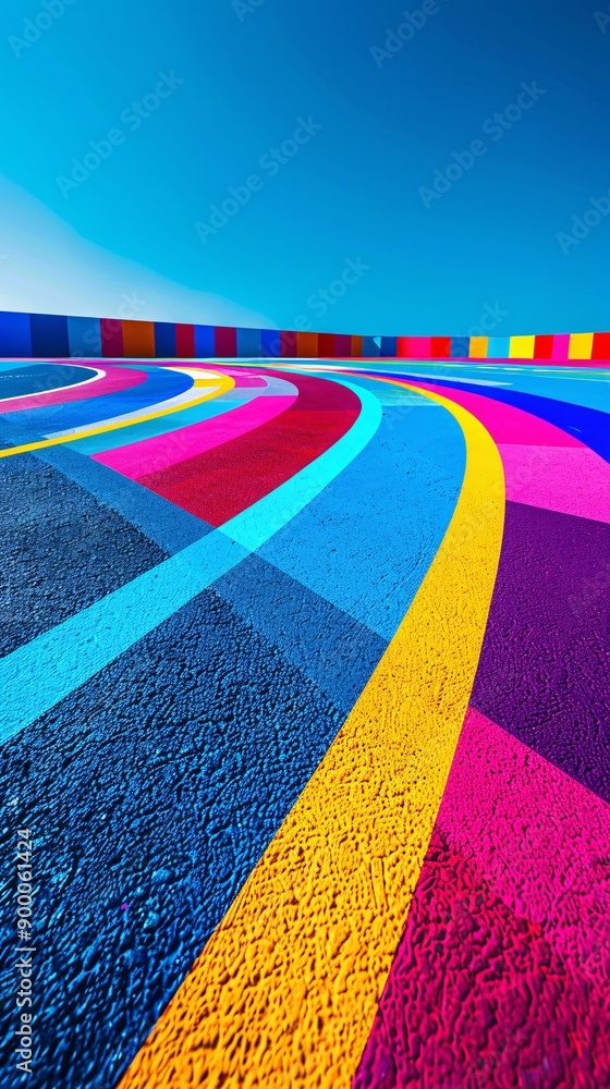 Geometric representation of a football field with simple lines and ball ...