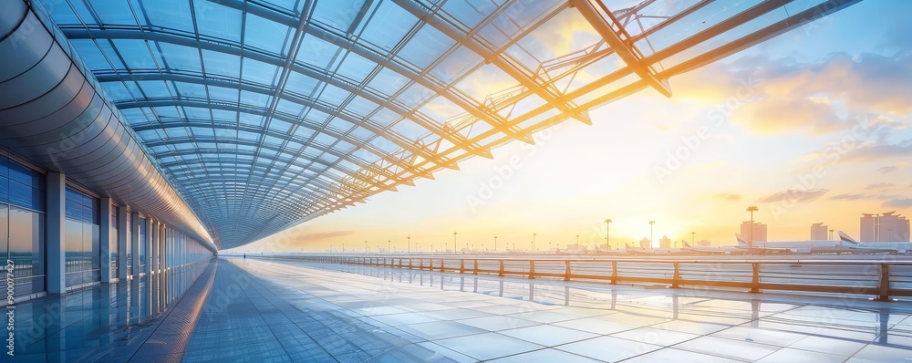 Construction of an airport terminal, largescale project, global travel ...