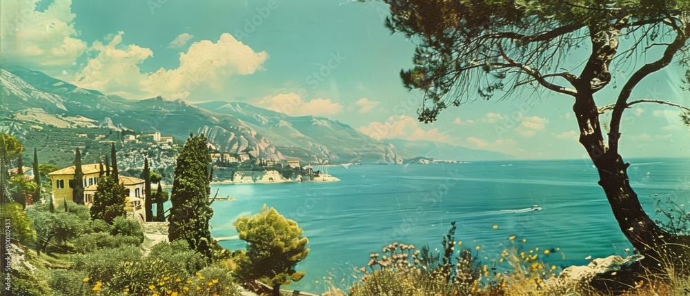 Vintage Italian Landscape Postcard: Sunny 1970s Atmosphere, Classic ...