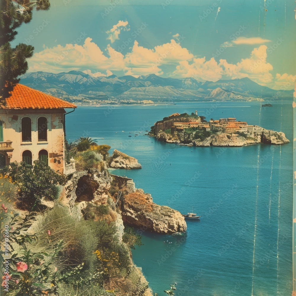 Vintage Italian Landscape Postcard: Sunny 1970s Atmosphere, Classic ...