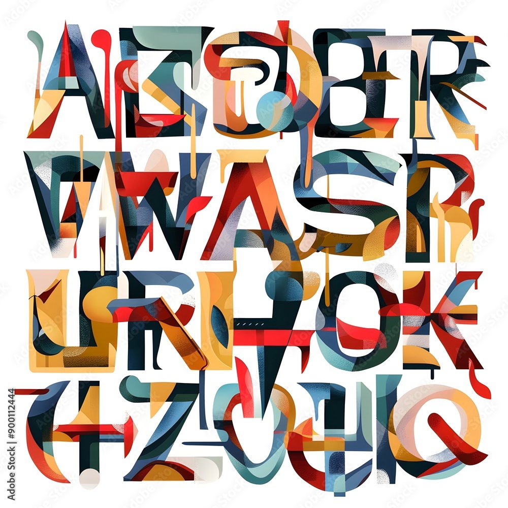 Generate a bold and artistic alphabet from A to Z, with each letter ...
