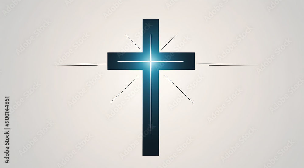 A minimalist digital illustration of a Christian cross, symbolizing ...