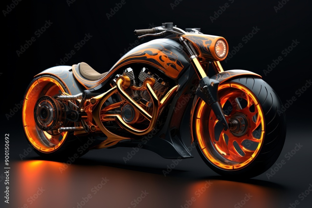 Futuristic Motorcycle, Cyberpunk Bike, Sci-Fi Motorcycle, High-Tech ...