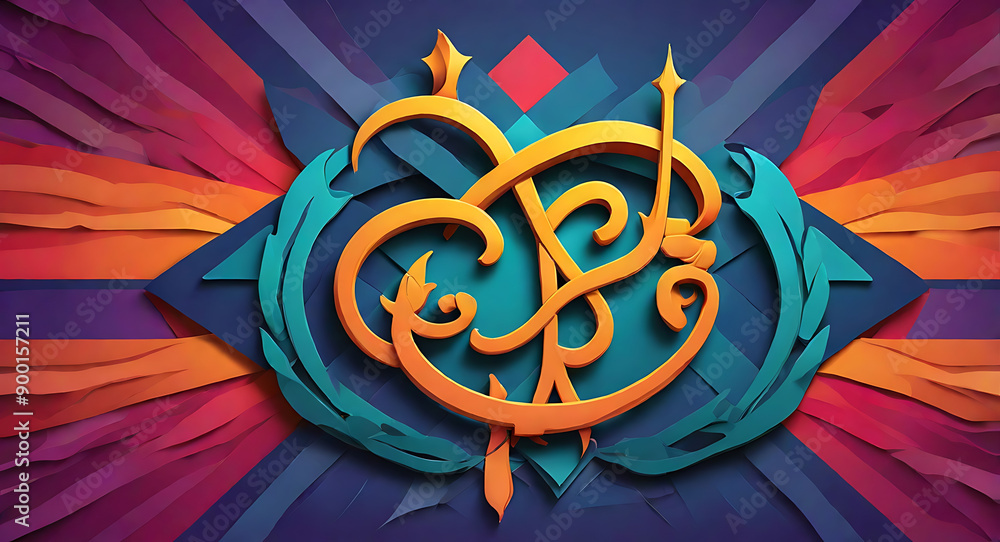A bold digital illustration of the Sikh Khanda symbol design style ...
