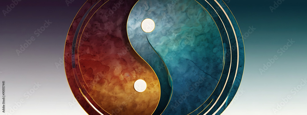 A balanced digital illustration of the Taoist Yin-Yang symbol ...