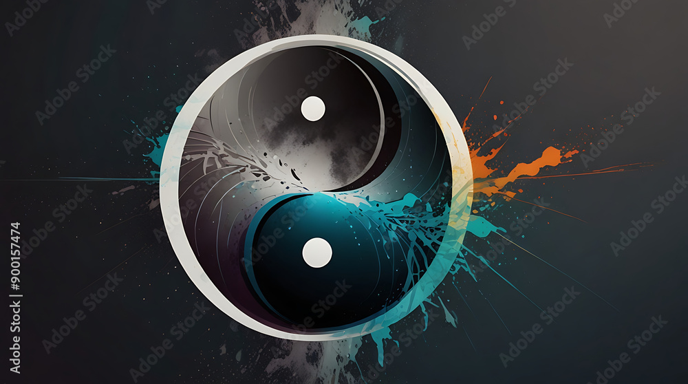 A balanced digital illustration of the Taoist Yin-Yang symbol ...