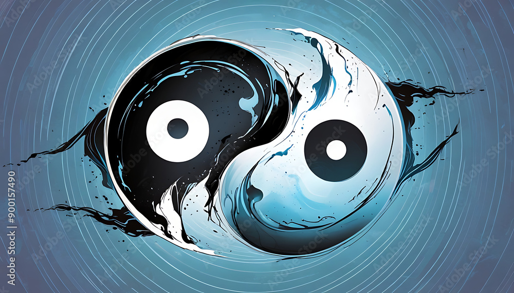 A balanced digital illustration of the Taoist Yin-Yang symbol ...
