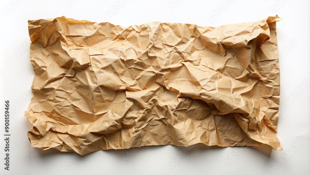 A crumpled paper sheet peeled back to reveal a smooth layer underneath ...
