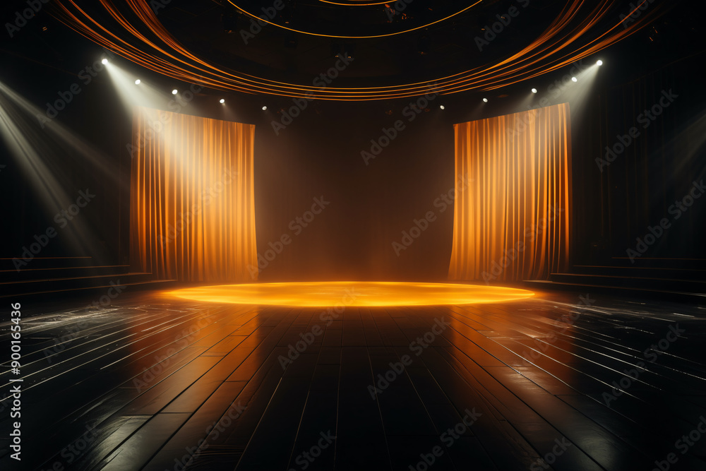 Modern dance stage light background with spotlight illuminated for ...