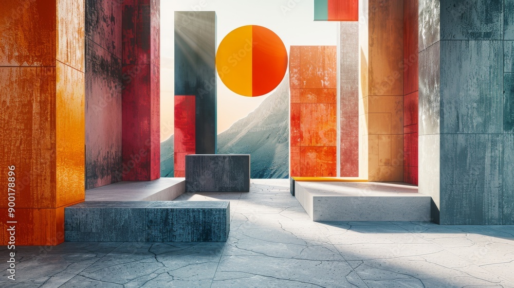 Floating Panels - Design a scene with floating panels of various shapes ...