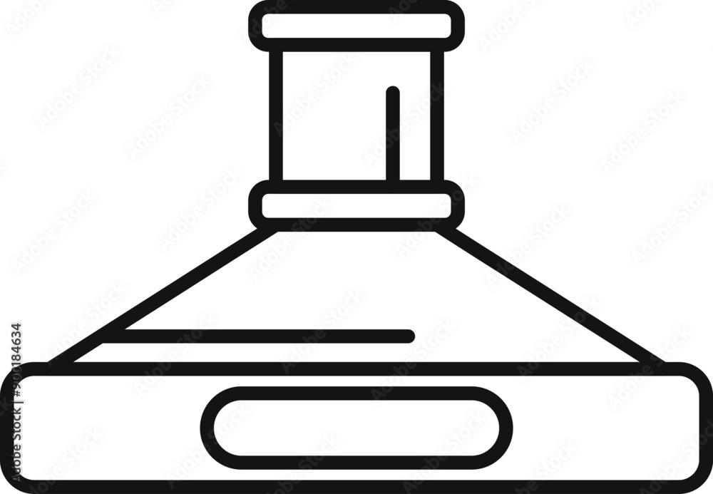 Line drawing of a cooker hood extractor fan, purifying the air in a ...
