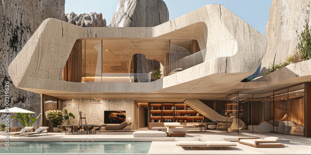 Beach House, surreal ultra modern avante garde architecture, parametric ...