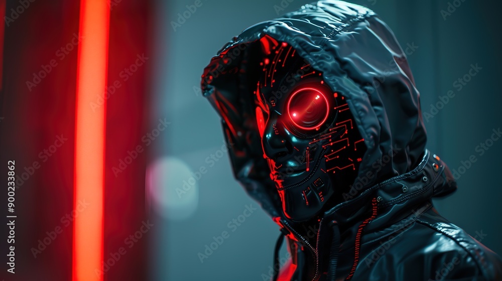 A close-up of a skilled robot hacker: showcasing advanced techniques in ...