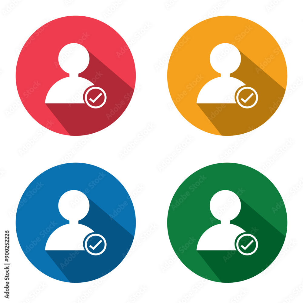 check user icon vector accept person profile avatar with checkmark yes ...