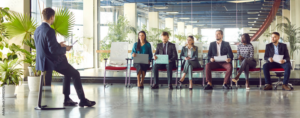 Team of business people, coworkers and colleagues, conducting a working ...