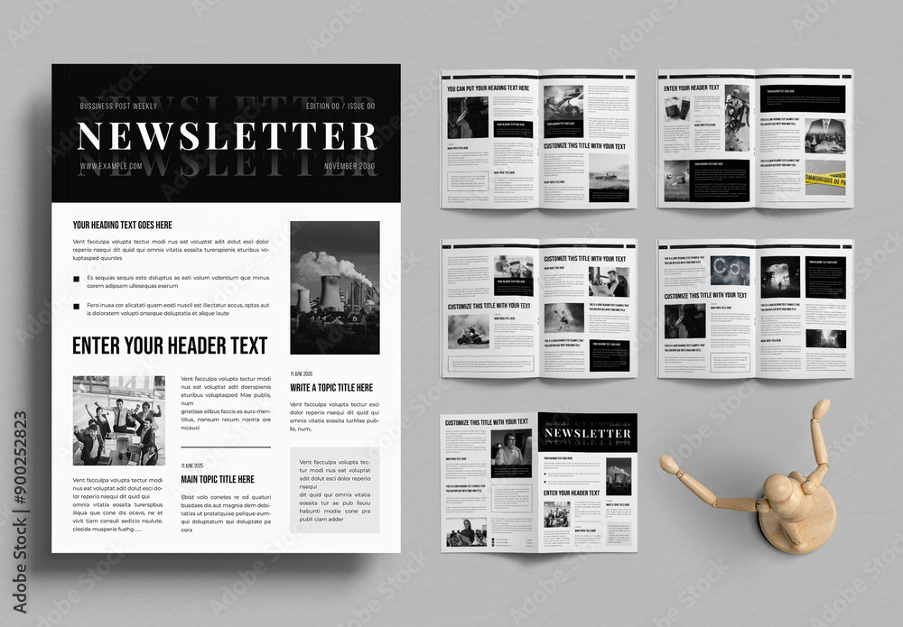 Business Newsletter Layout Stock Template | Adobe Stock