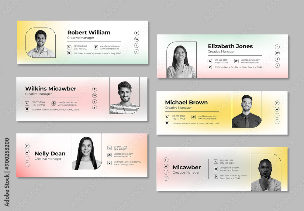 Email Signature Layout Stock Template | Adobe Stock