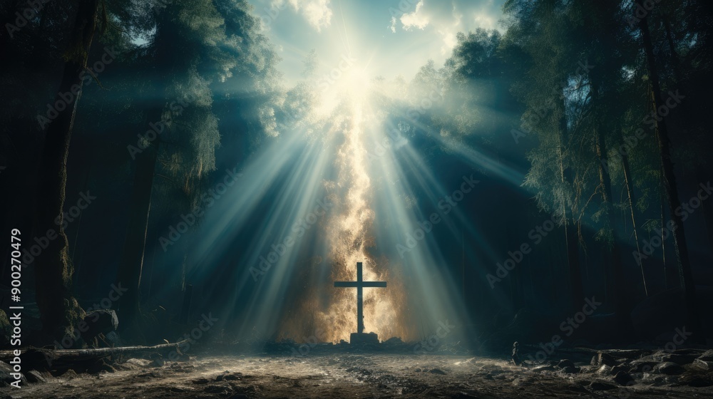 Crucifixion remembrance: holy cross day, central emblem of christianity ...