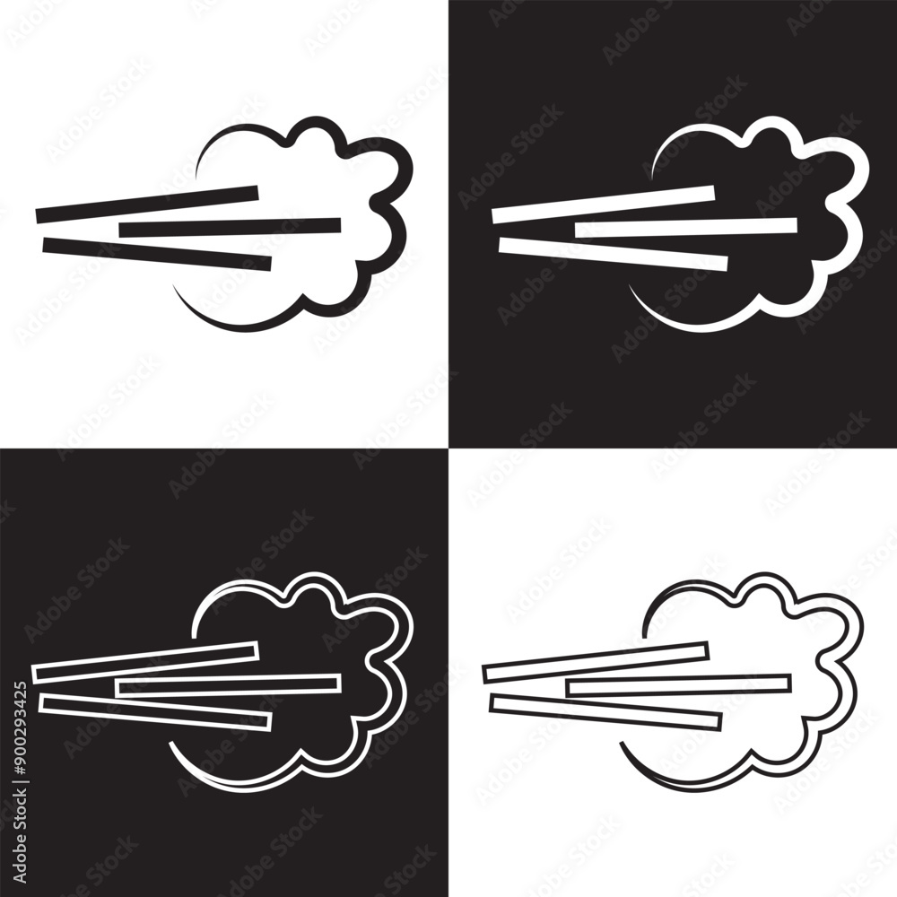 Spray icons collection. Set of aerosol steam icons in black. Perfume ...