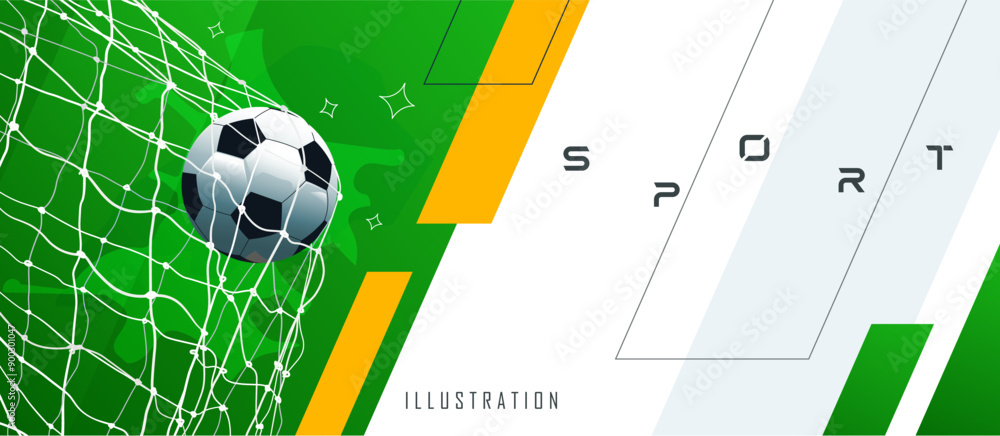goal ball illustration. Vector ball entering the goal. design concept ...