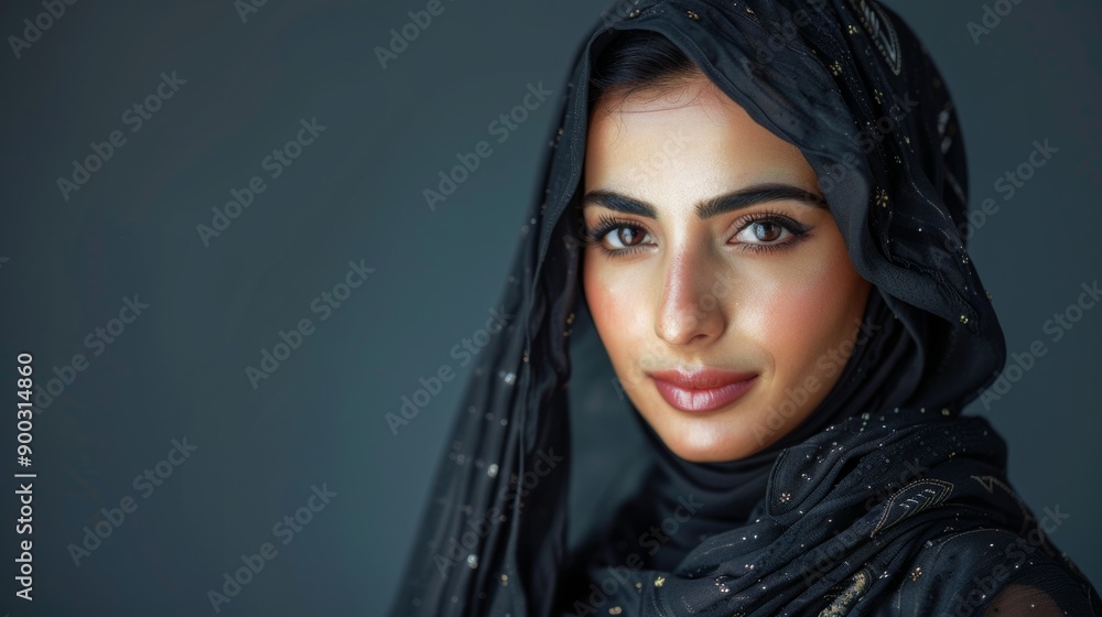 Beautiful arab middle-eastern woman with traditional abaya dress in ...