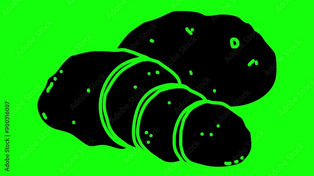 potato illustration video animation tree plant potato silhouette food ...
