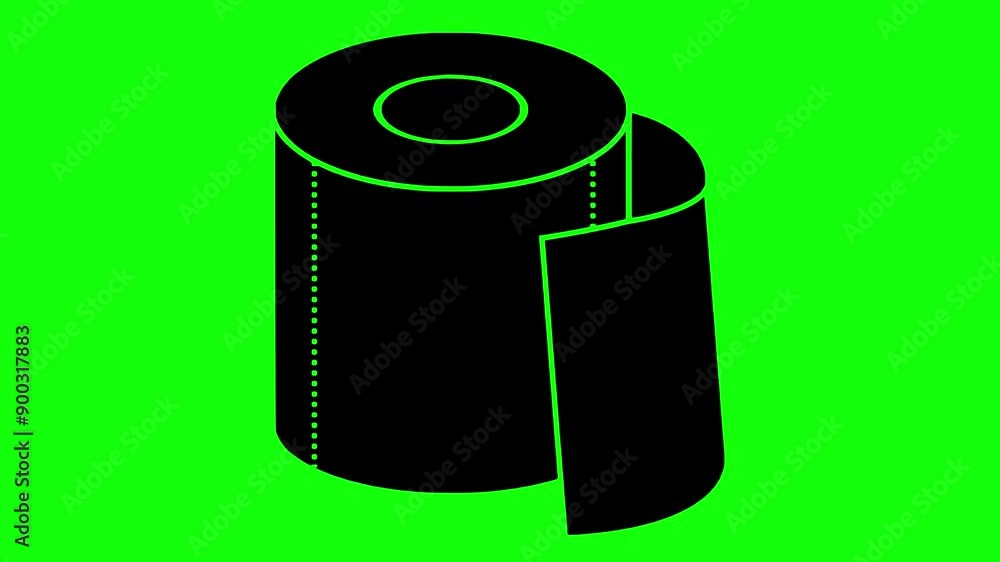 roll illustration video animation bathroom hygiene paper silhouette ...