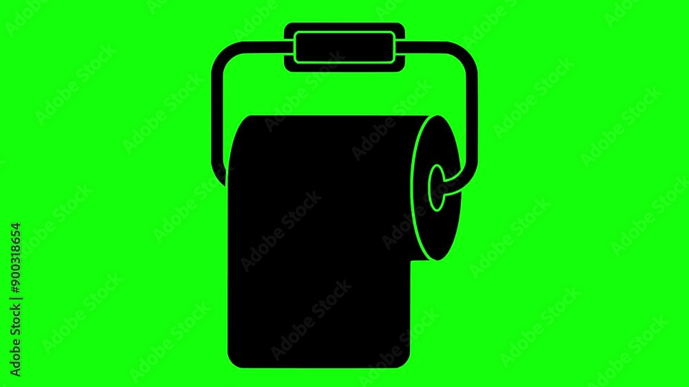 roll illustration video animation bathroom hygiene paper silhouette ...