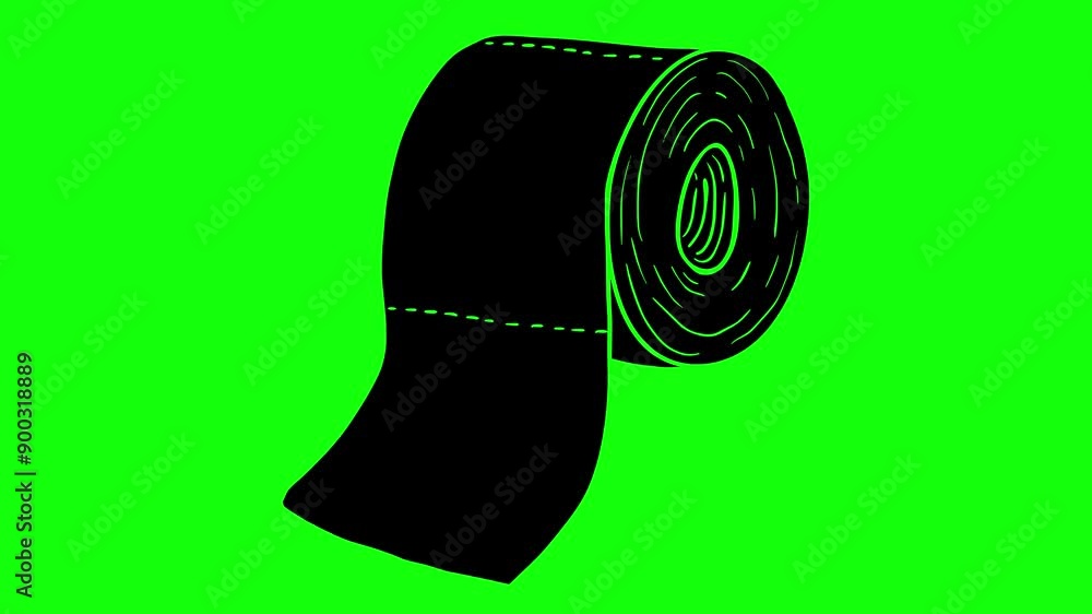 roll illustration video animation bathroom hygiene paper silhouette ...