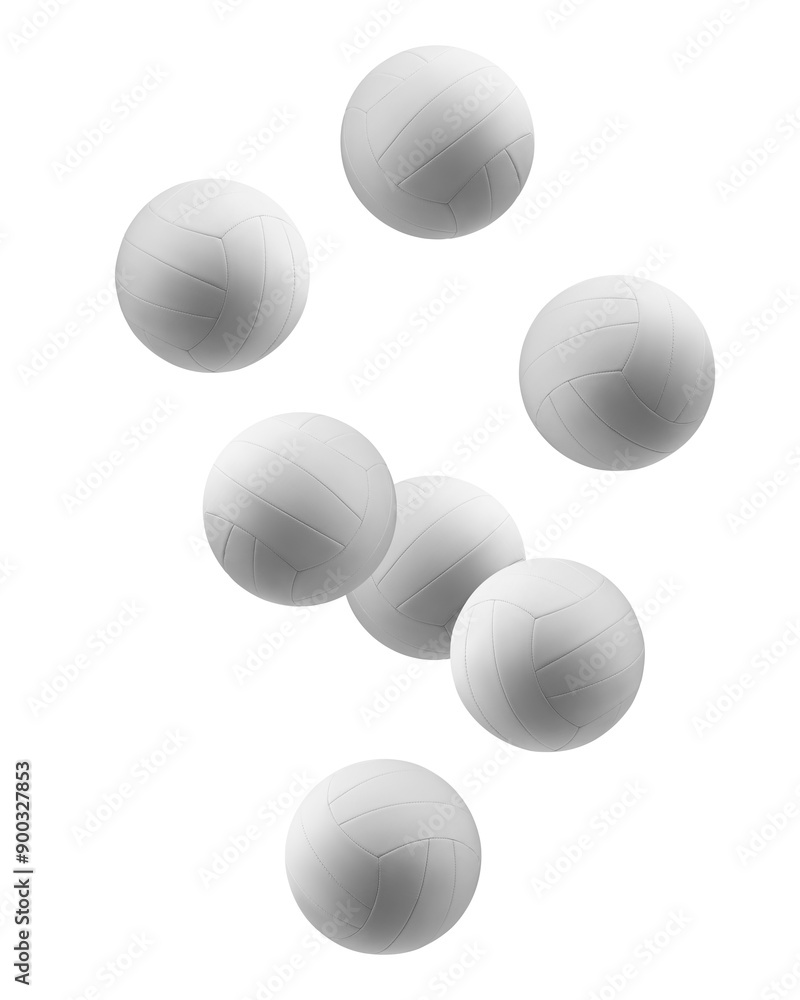 Falling Volleyball ball isolated on white background, full depth of ...