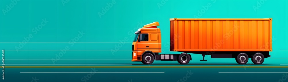 Dynamic Freight Truck Loading Animation in Vibrant Flat Design - Side ...