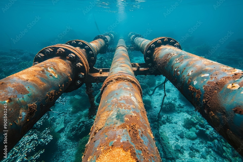 Underwater pipeline for oil and gas transport, subsea industry ...