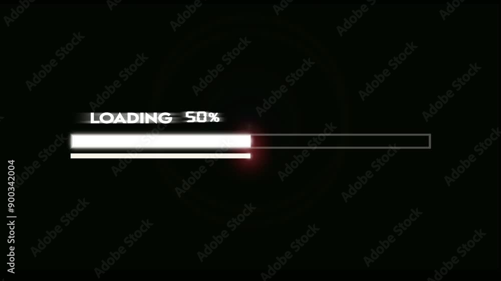 Loading progress bar design with glitch effect standard horizontal ...
