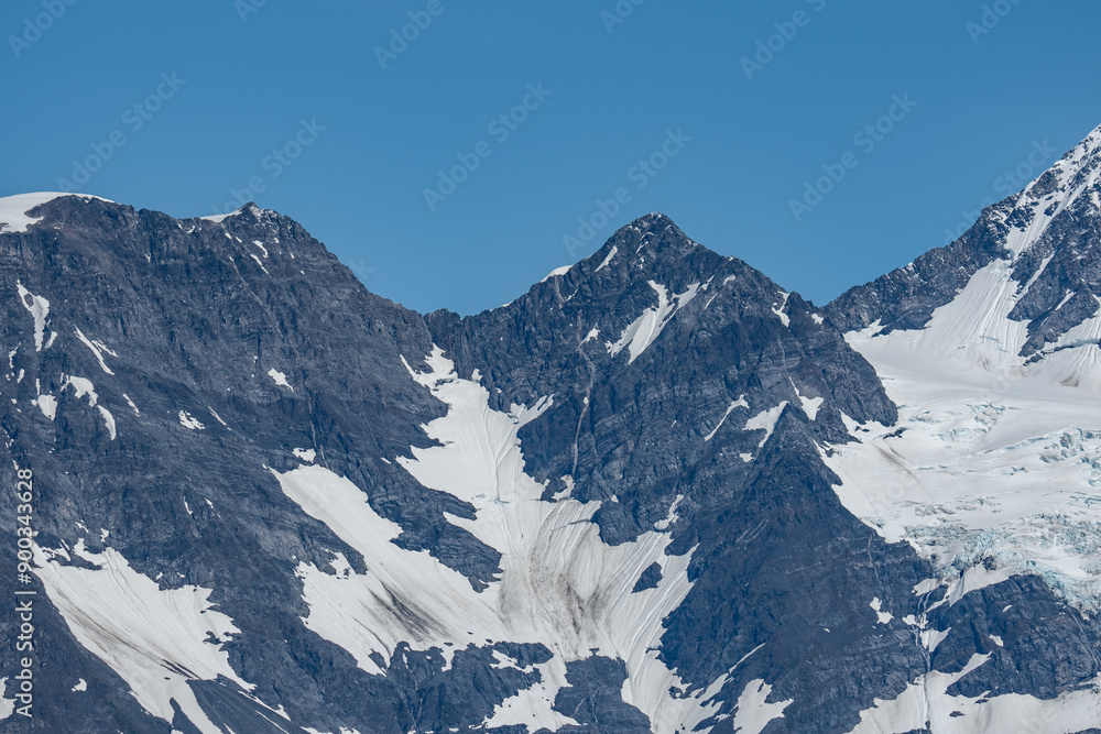 Billings Glacier, View of Passage Canal on a rare sunny day. Glacier ...